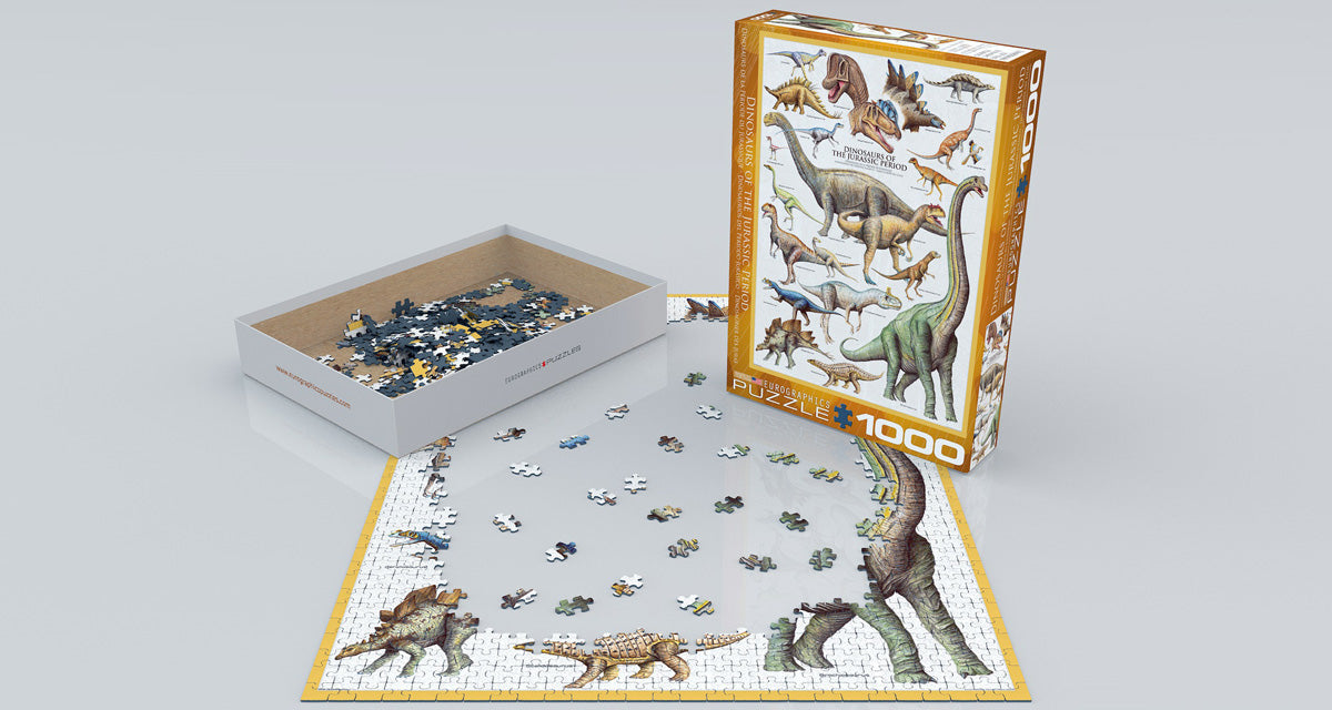 Puzzle: Natural History Charts - Dinosaurs of the Jurassic Period ...
