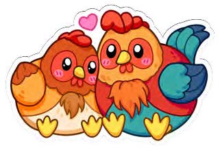 Squishable Hen & Rooster Sticker – Little Shop of Magic