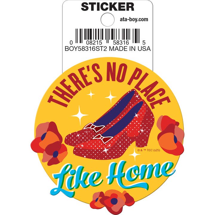 Wizard of Oz: Ruby Slippers No Place Like Home Die Cut Vinyl Sticker ...