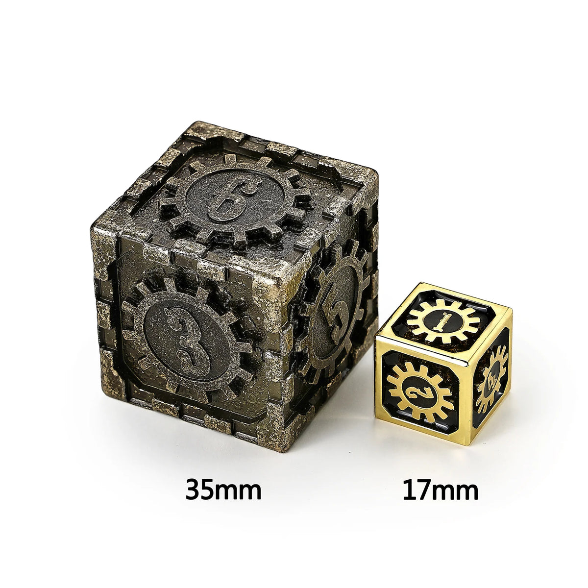 Hymgho Dice: Cogcraft Fidget Set ChronoEngine - Tarnished Gold - 1D6 ...