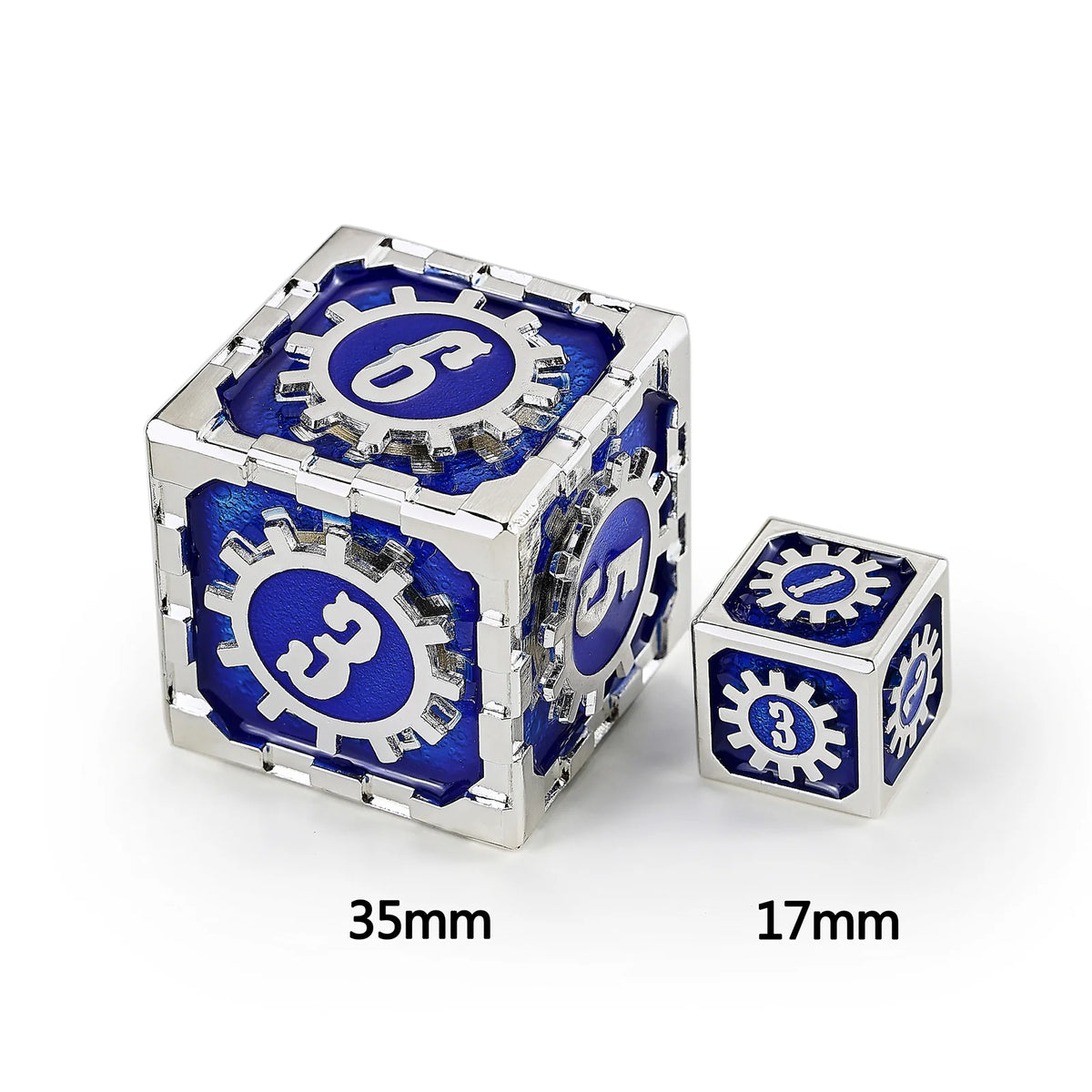 Hymgho Dice: Cogcraft Fidget Set Tesla - Blue and Silver - 1D6 – Little ...