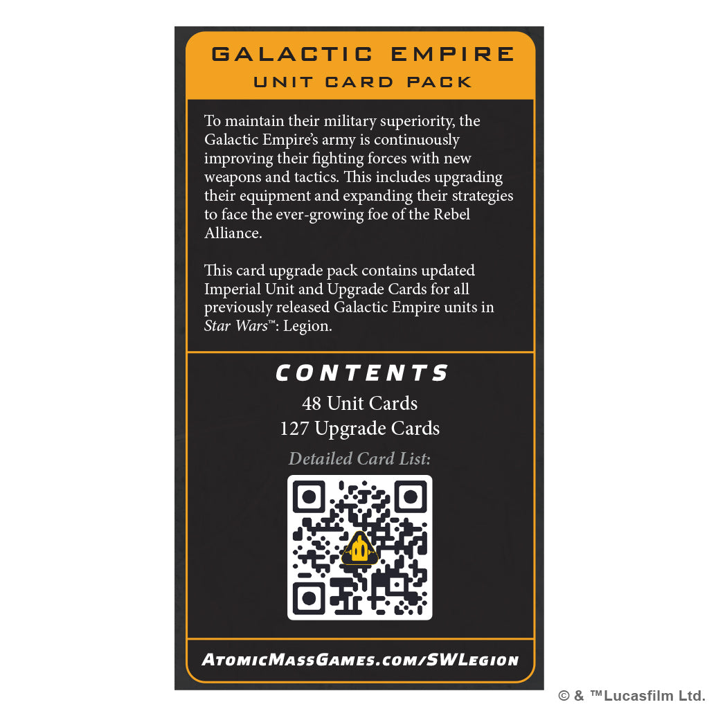 Star Wars Legion: Galactic Empire Unit Card Pack – Little Shop of Magic