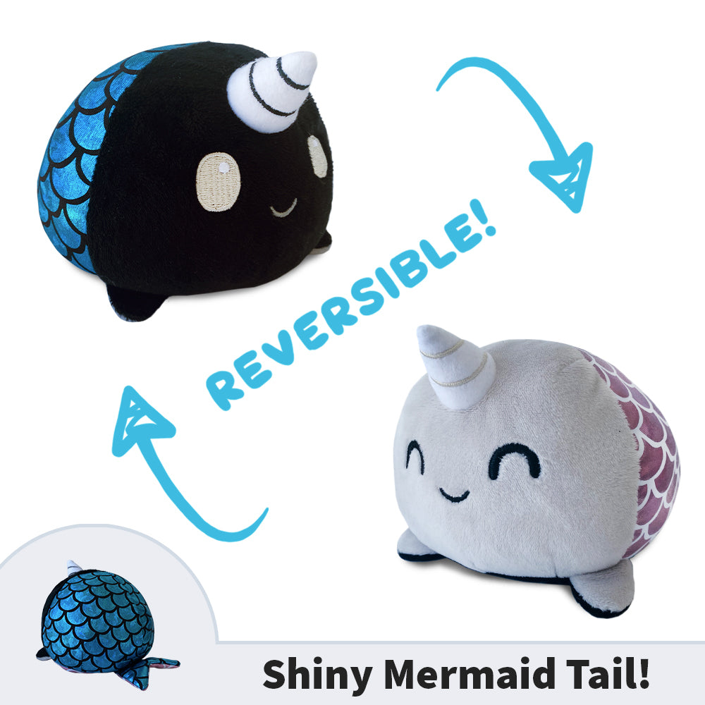 TeeTurtle Reversible Narwhal/Mermaid: Gray/Black (Mini) – Little Shop ...