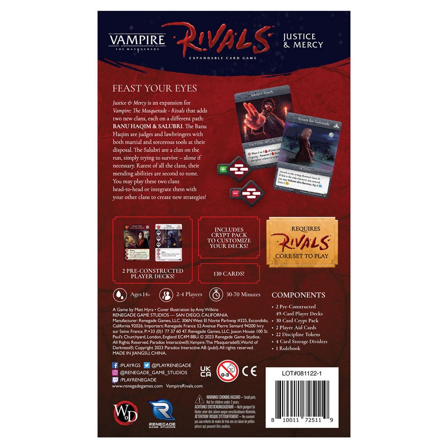 Vampire The Masquerade: Rivals - Justice & Mercy Expansion – Little ...